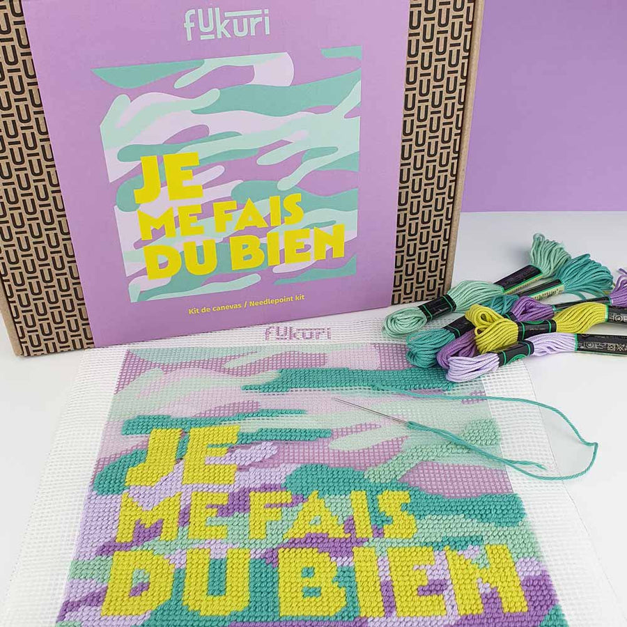 Kit Canevas - JE ME FAIS DU BIEN (carré) – Fukuri